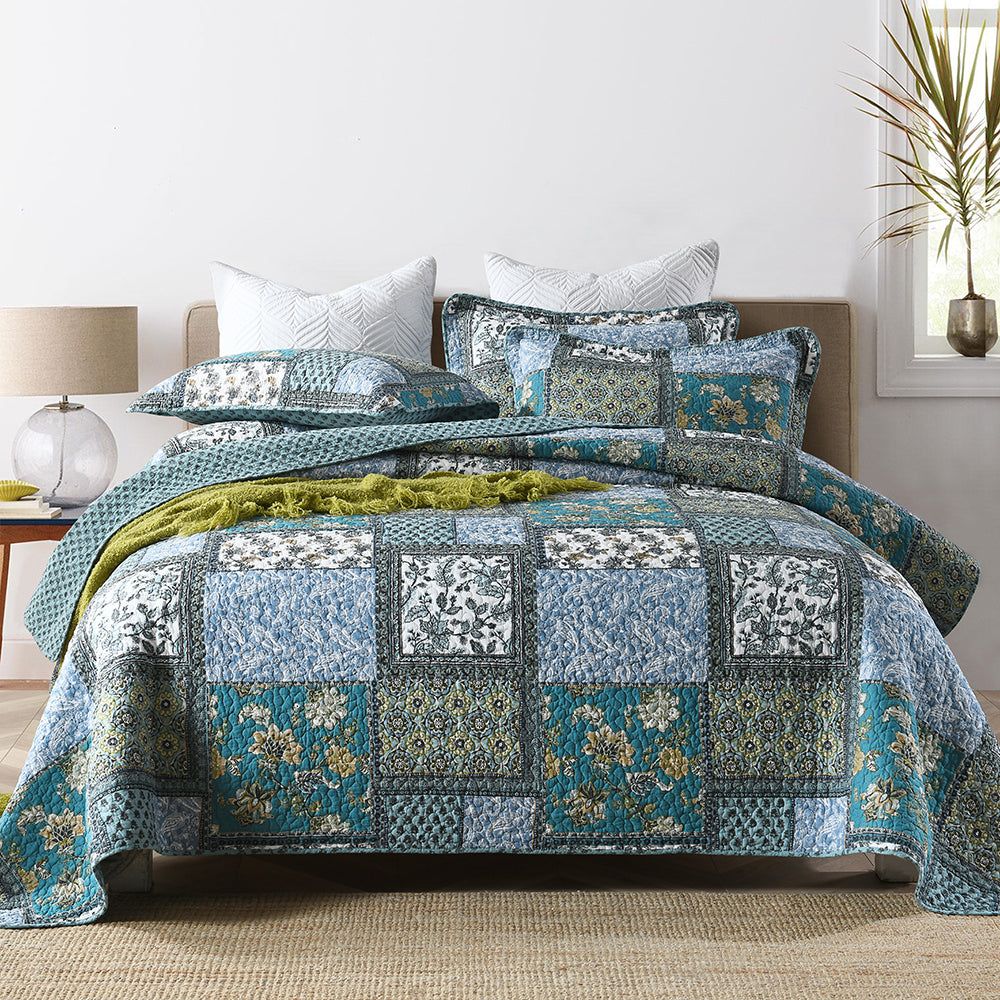 100% Cotton Patchwork Coverlet Set - Lafite – coverlet heaven