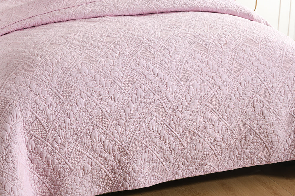 100% Cotton Patchwork Coverlet Set - Flora Pink – coverlet heaven