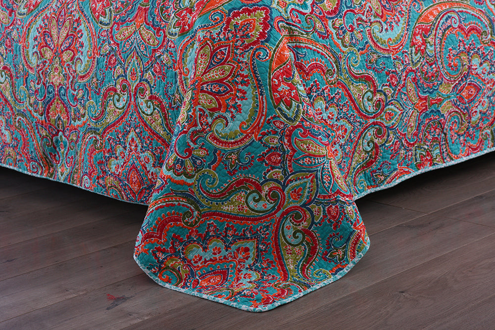 100% Cotton Quilted Coverlet Set - Bright Colours – coverlet heaven