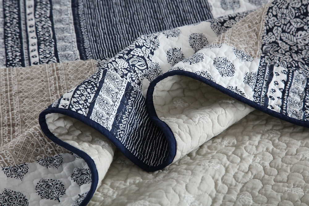 100% Cotton Patchwork Coverlet Set - Emery – coverlet heaven