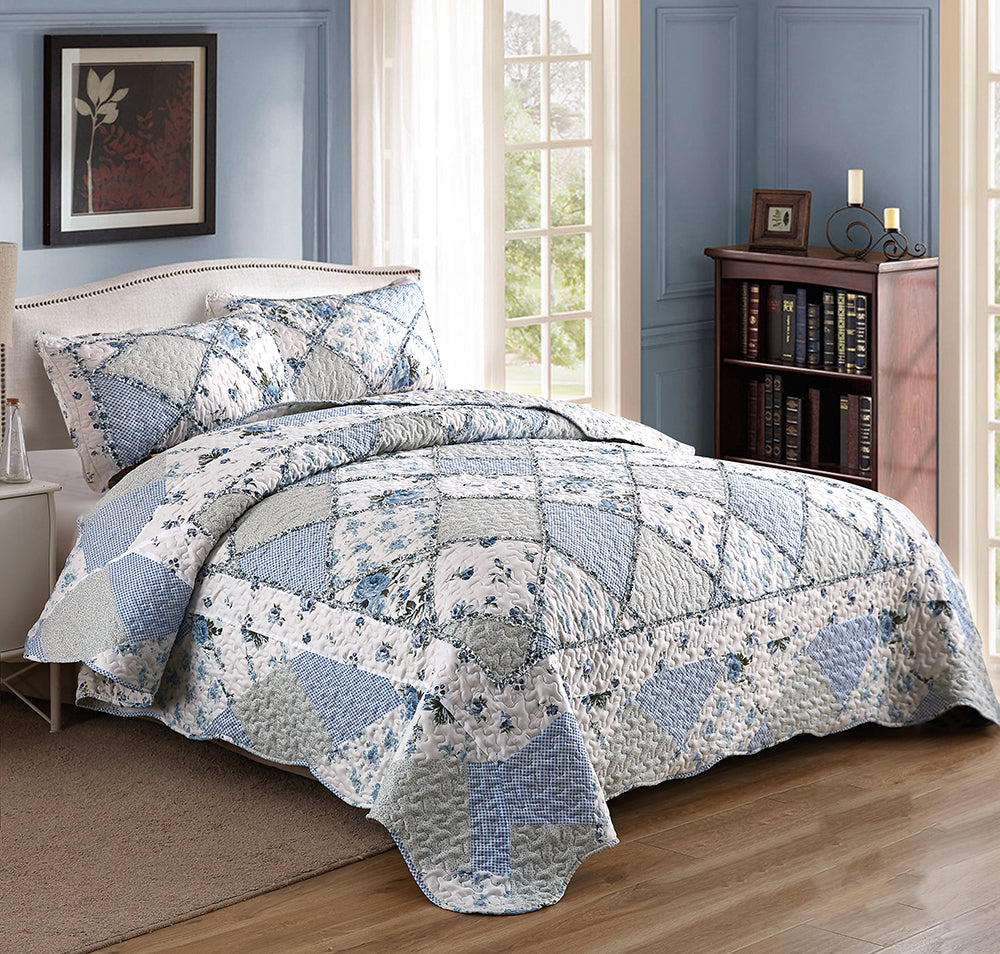 100% Premium Microfibre Patchwork Bedspread/Coverlet Set Y-32 ...